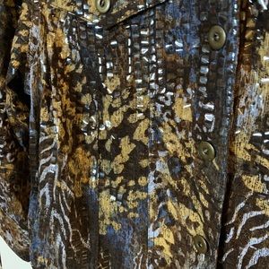 Ruby Rd. | Jackets & Coats | Ruby Rd Metallic Jacket With Pockets Size ...